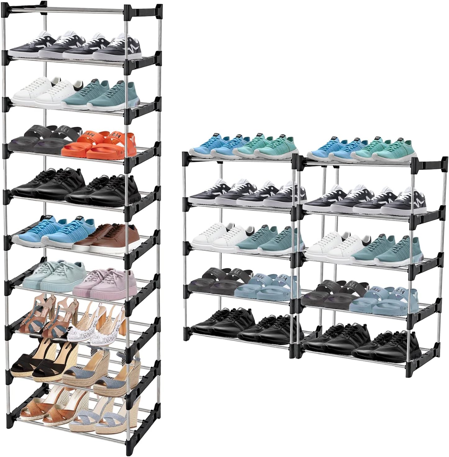 Amazon.com: Frqianly Shoe Rack,10 Tiers Shoe Storage Organizer,20-22 ...