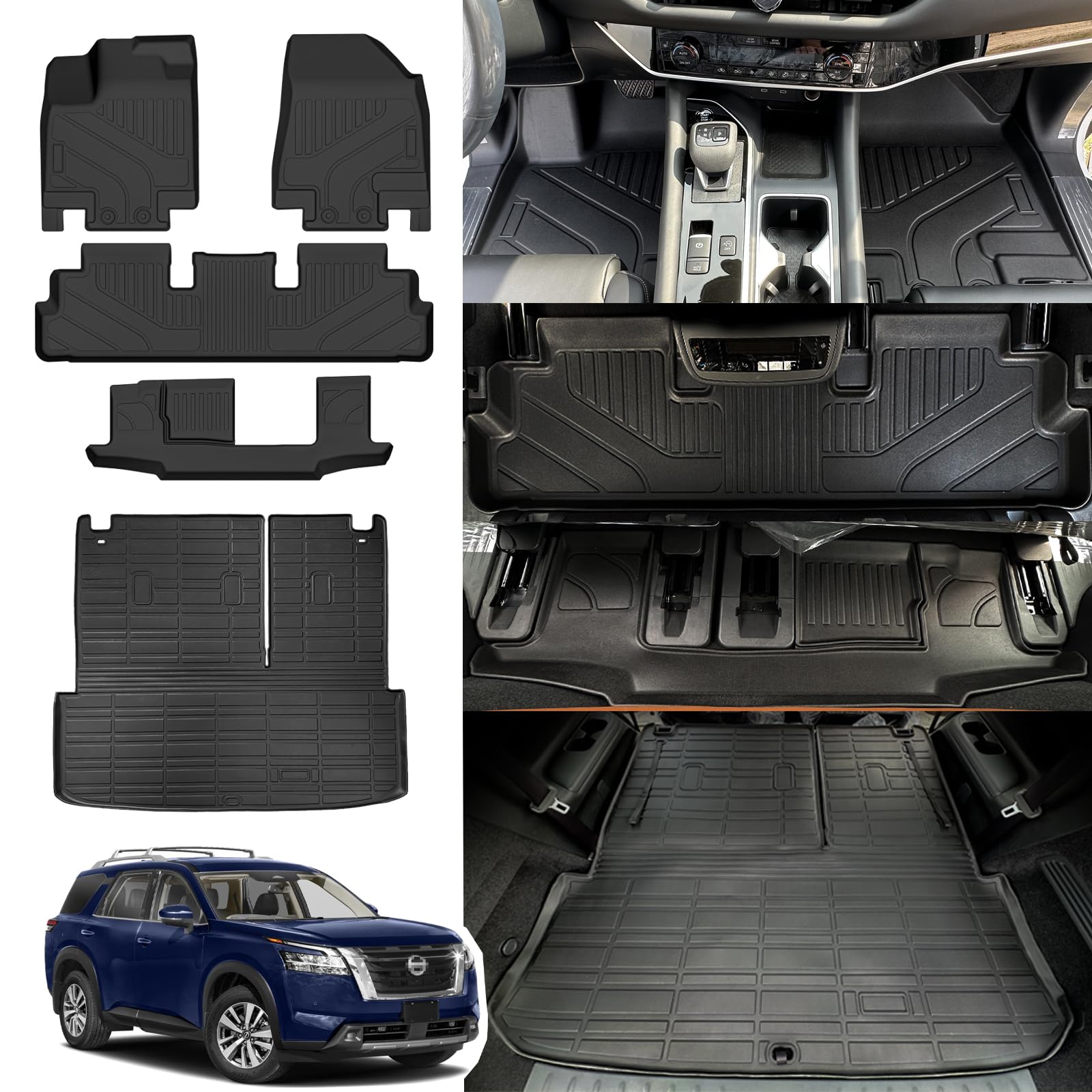Amazon.com: Floor Mats Custom Fit for 2022-2024 Nissan Pathfinder Floor ...