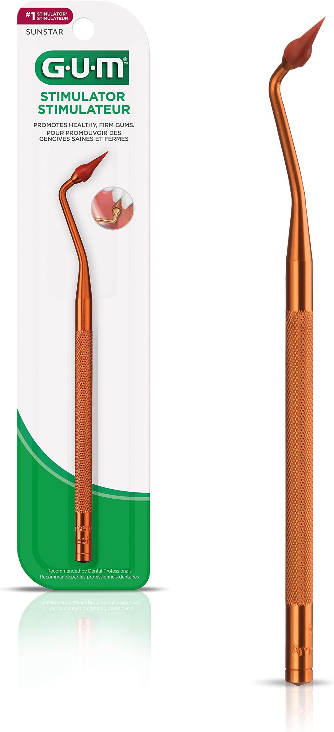 GUM Stimulator Permanent Handle with Rubber Tip, Precision Control ...