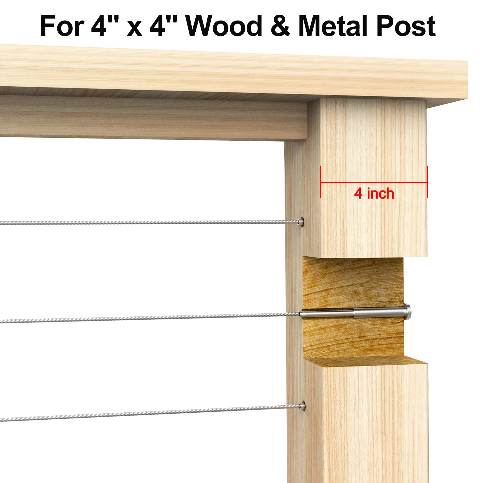 Snapklik.com : 50 Pack 4x4 Invisible Cable Railing Kits, 1/8 Stainless ...