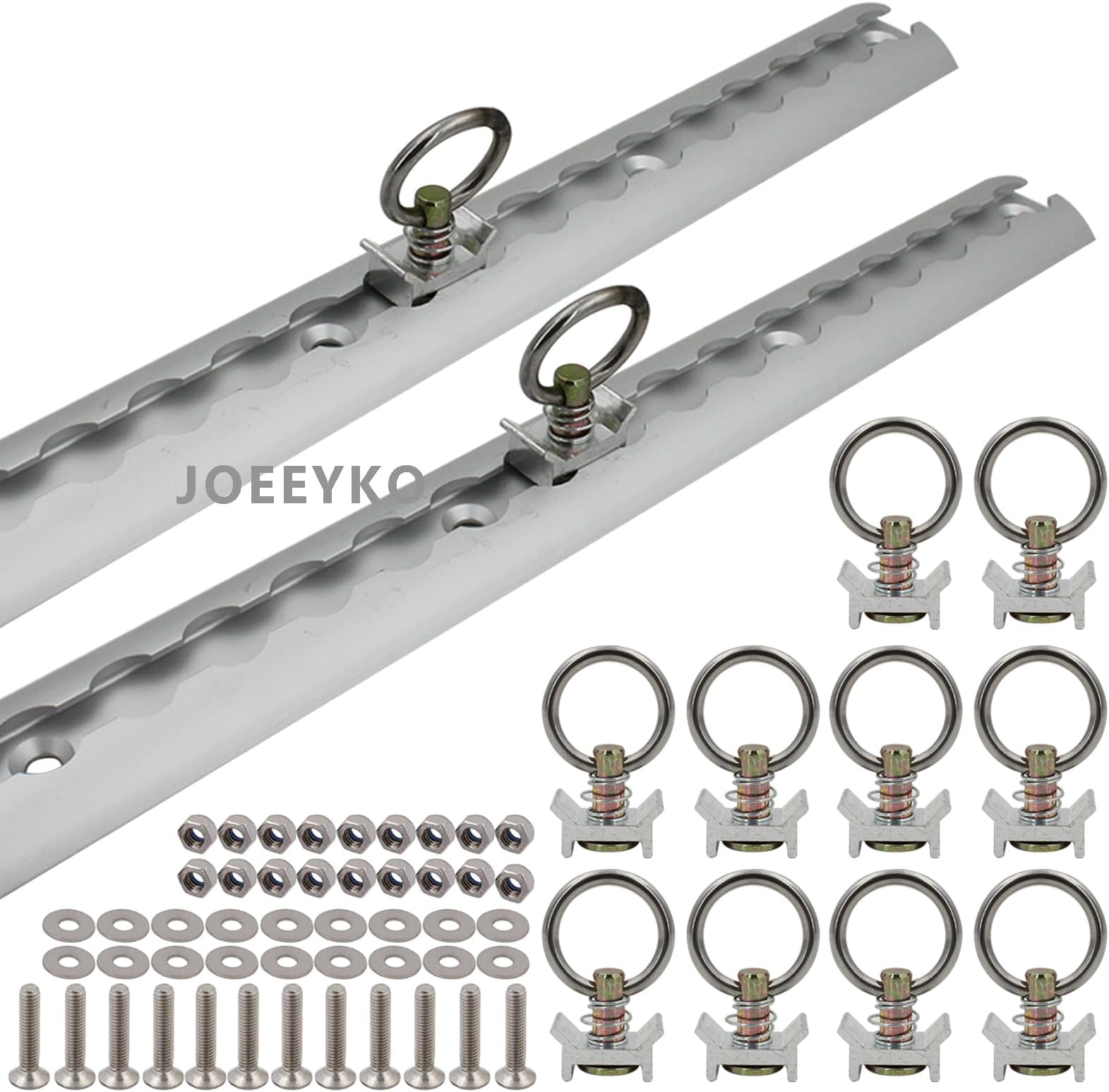 JOEEYKO 2 Pack 3.28ft Aluminum L Track Airline Rail, Heavy Duty L Track ...