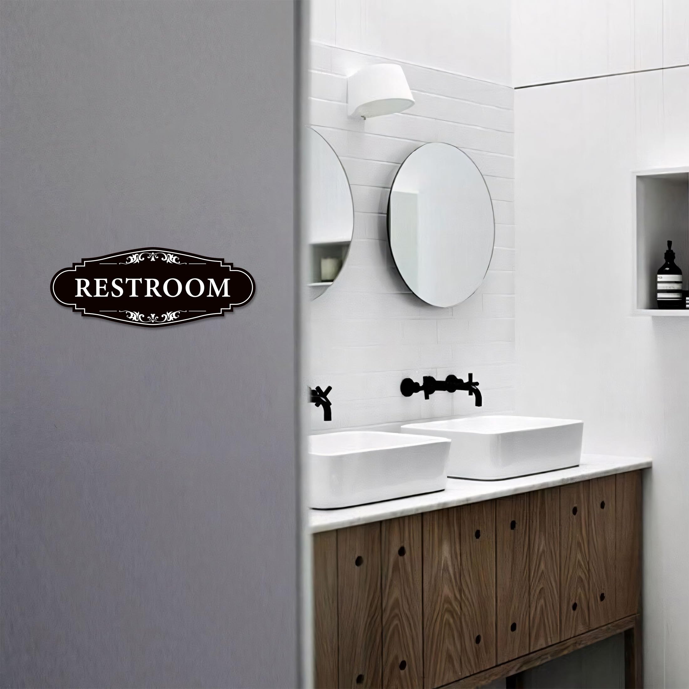 Door Sign Bathroom Sign Sticker - Self-Adhesive Restroom Sign For Doors ...
