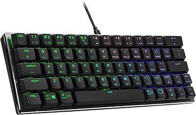 60% Gaming Keyboard, STOGA White Mini Keyboard with Rainbow Blacklit ...