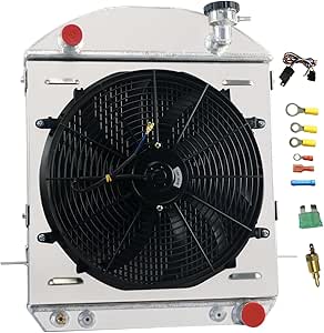 Amazon.com: Enignelooc 4 Row Core Aluminum Radiator Shroud Fan Relay ...
