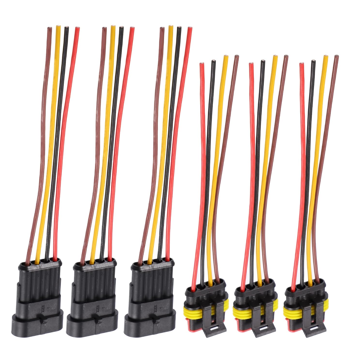 X AUTOHAUX 3 Pair 16AWG 4 Pins Way Car Auto Waterproof Electrical ...