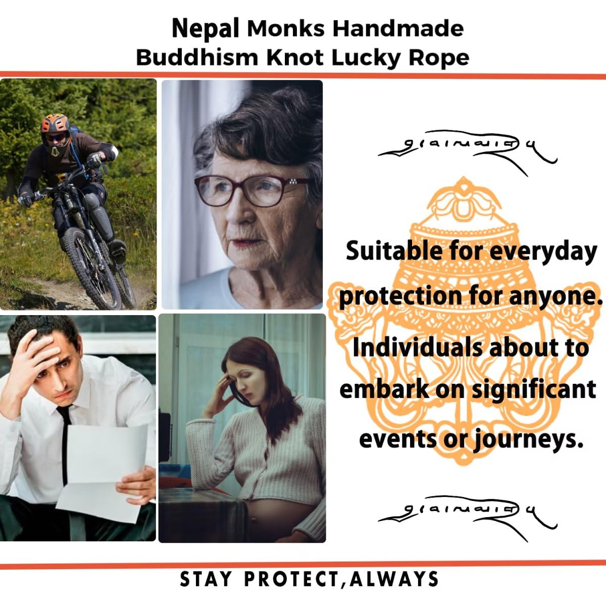 Authentic blessed Rope Lucky and Protection Handmade Nepal Braided Tie ...