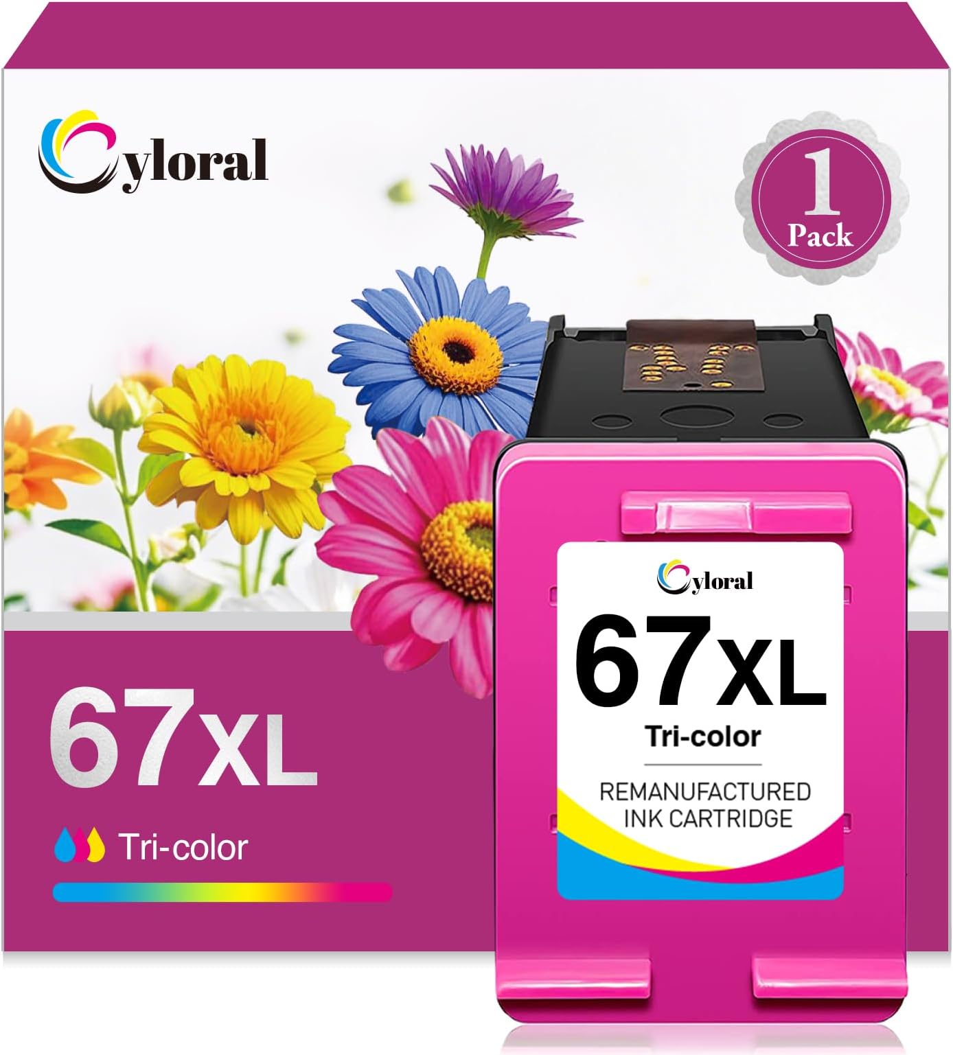 Amazon.com: DoorStepInk Hp Remanufactured 67 Color Ink Cartridge ...