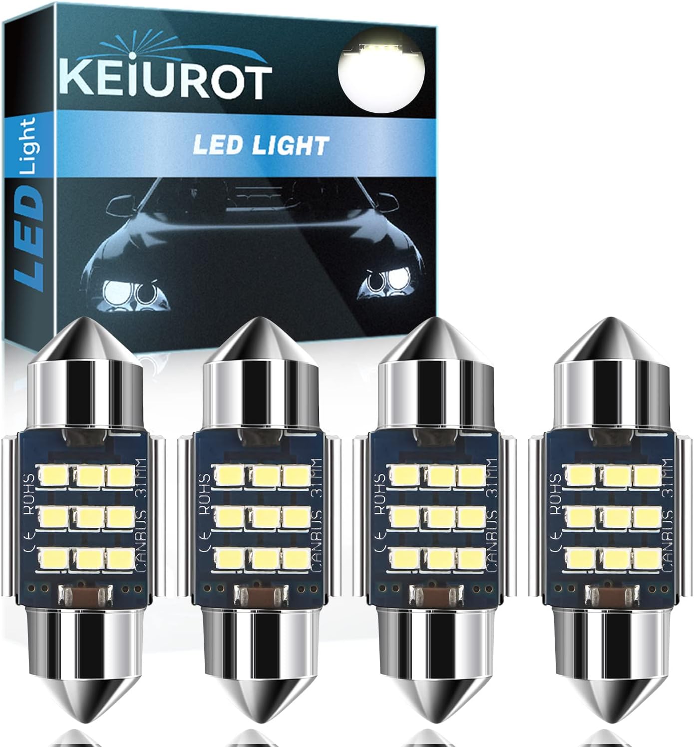 10 x Eurolec 269 12v 10w SV8.5 30mm Festoon Number Plate Interior Car ...