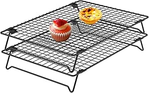 2-Pack Stackable Carbon Steel Cooling Racks with Non-Stick Coating ...