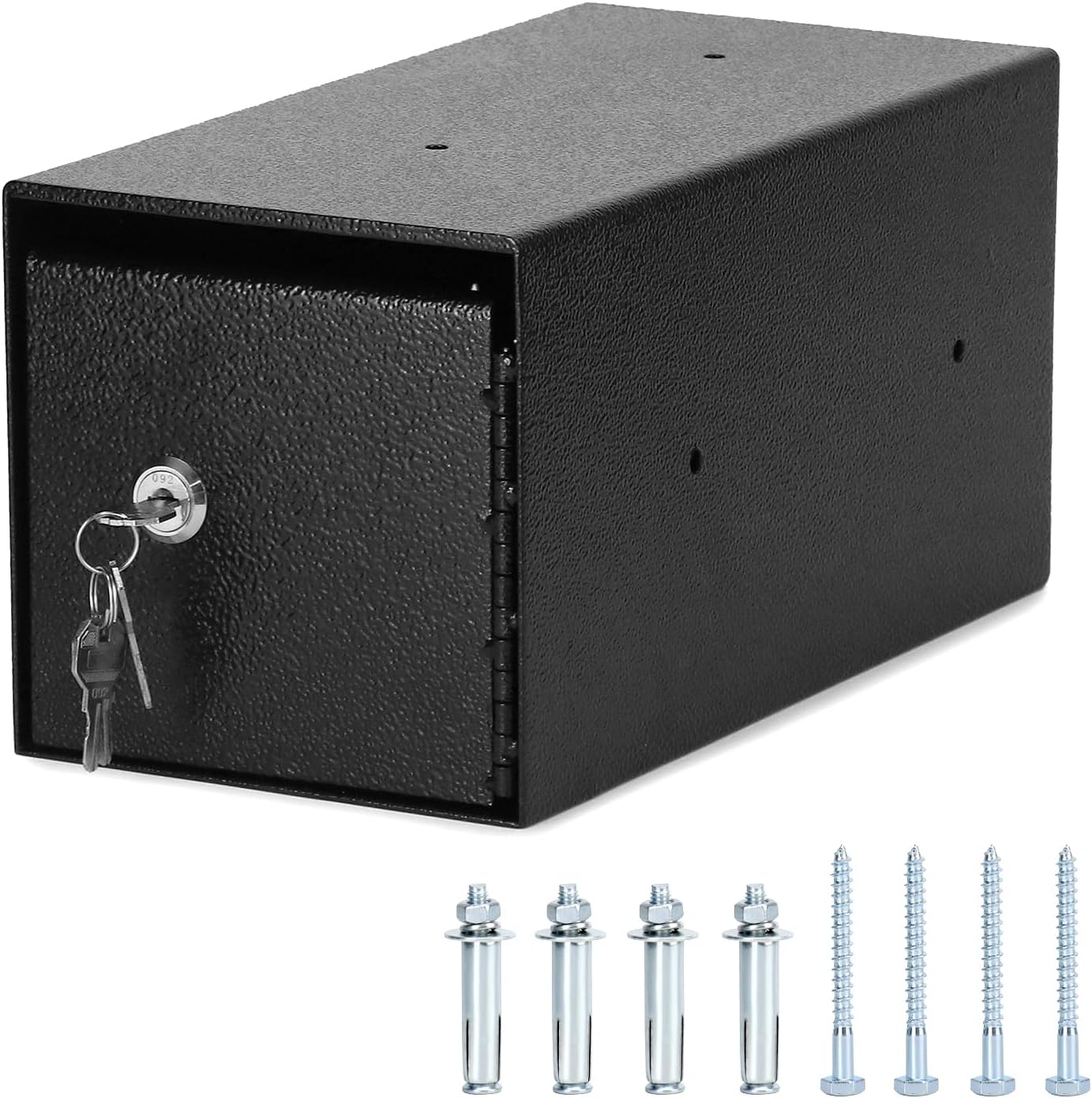 QWORK Heavy-Duty Key Lock Depository Drop Safe Lock Box with Anti-Theft ...