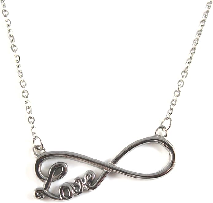 Amazon.com: Love Infinity Pendant Necklace Silver ShoppingBuyFaith ...