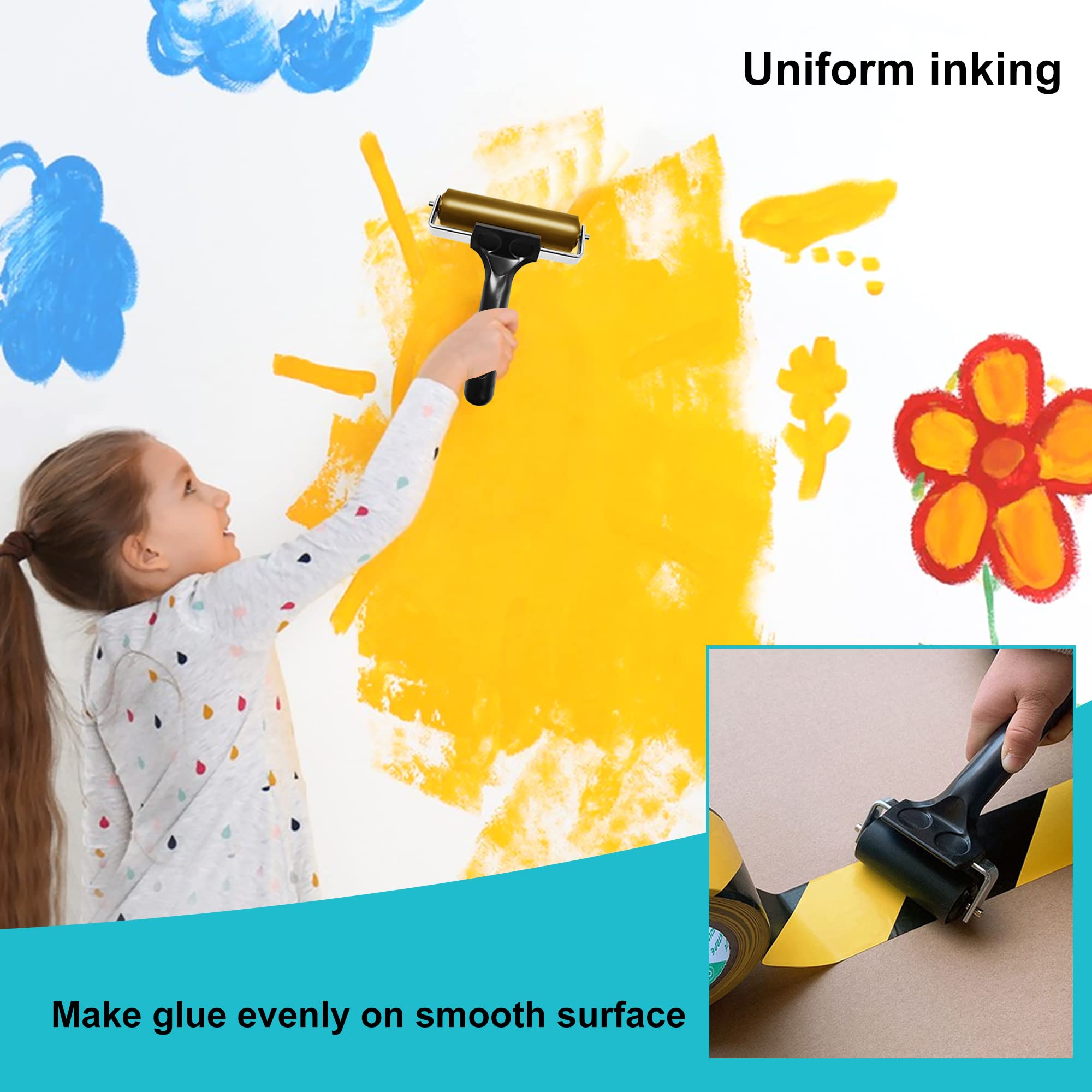 Snapklik.com : 2.2-Inch Rubber Brayer Roller For Printmaking, Removable ...