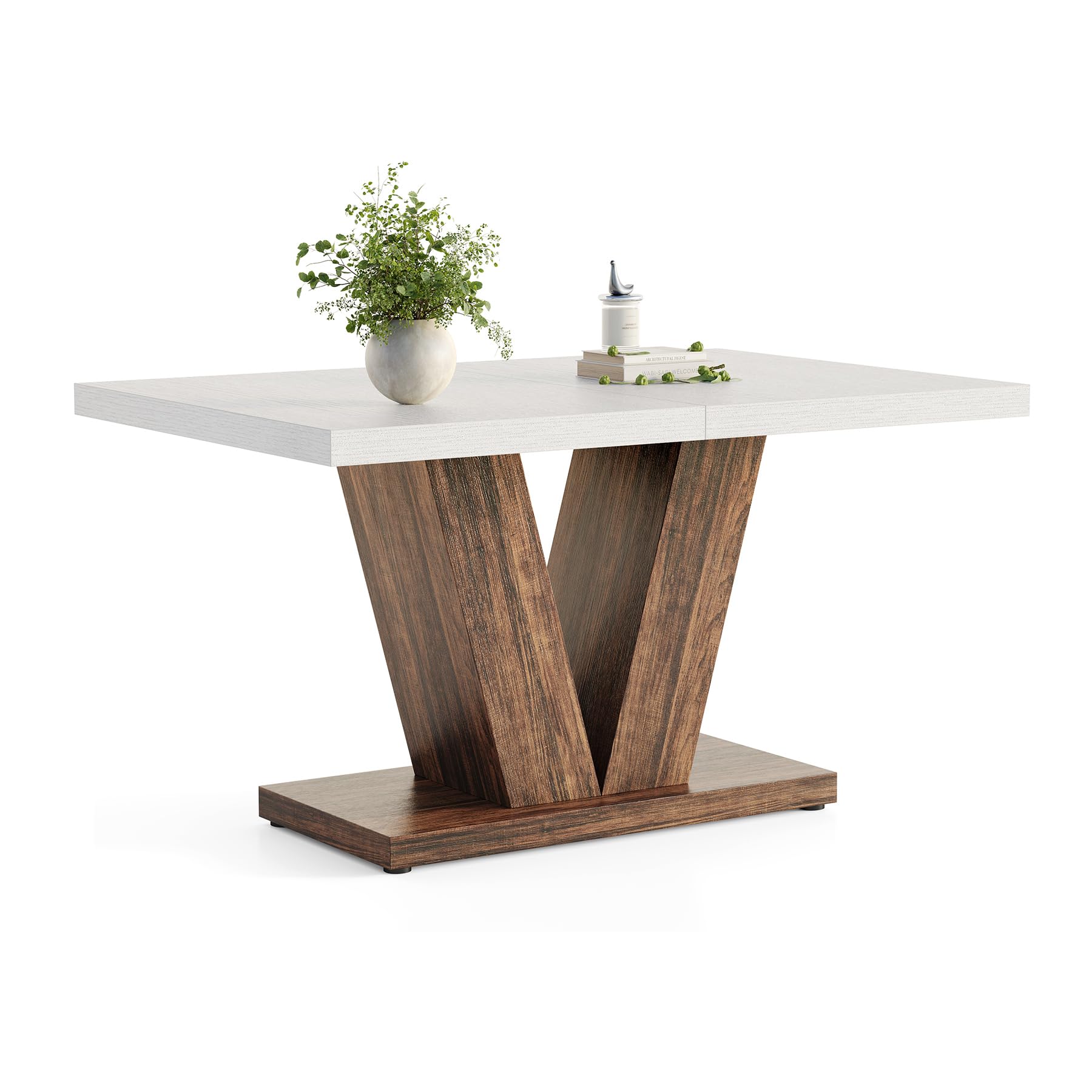 Amazon.com - LITTLE TREE 47 Inches Dining Table for 4, Modern Dining ...