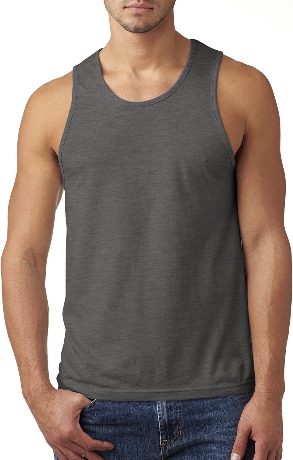 Next Level Men's Rib-Knit Sublimated Muscle Tank Top, Large, Dark ...
