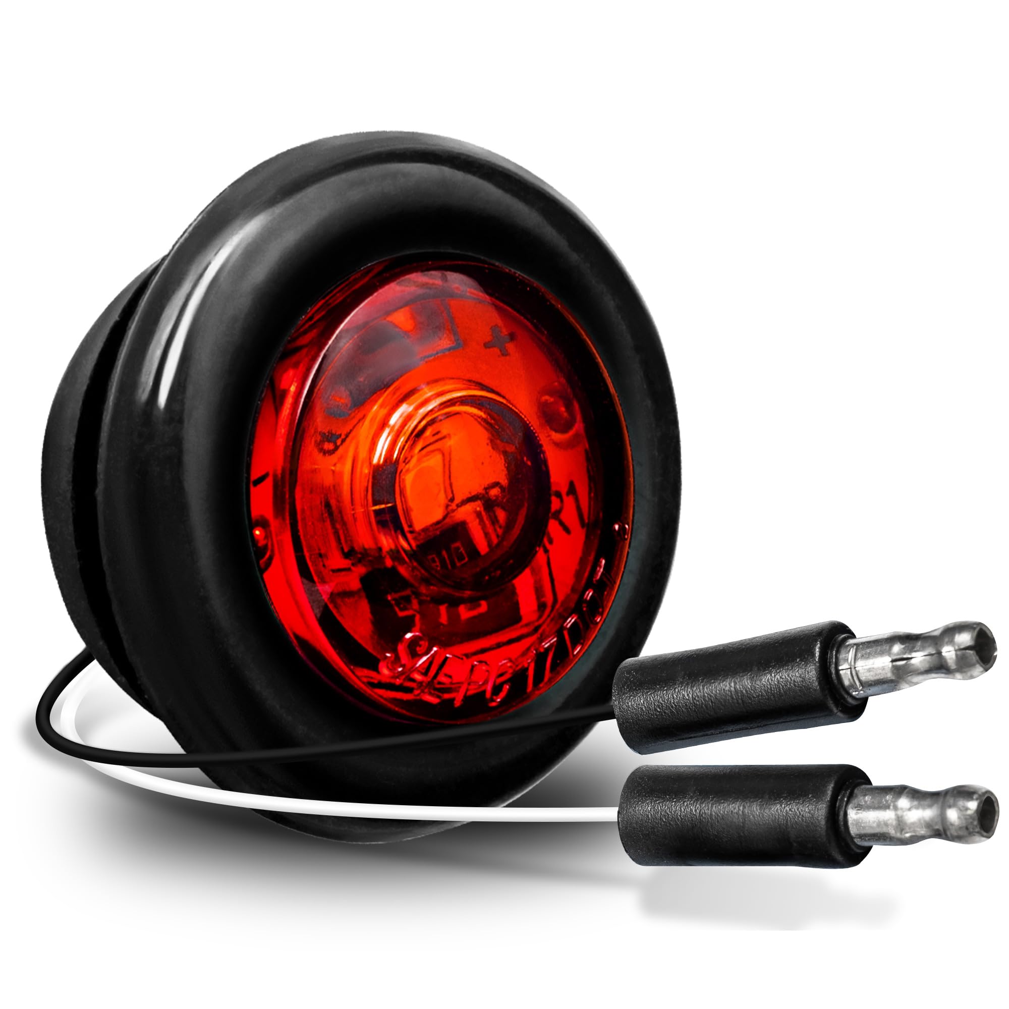 Snapklik.com : TRUE MODS 3/4" Inch Round Red Trailer 12V LED Marker ...