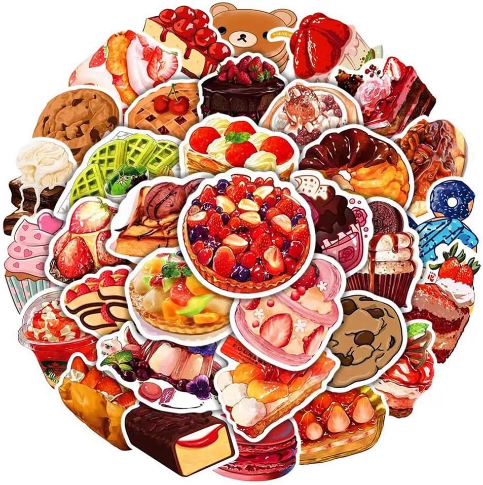 Amazon.com: Chocolate Stickers 50Pcs Waterproof Black Food Stickers for ...