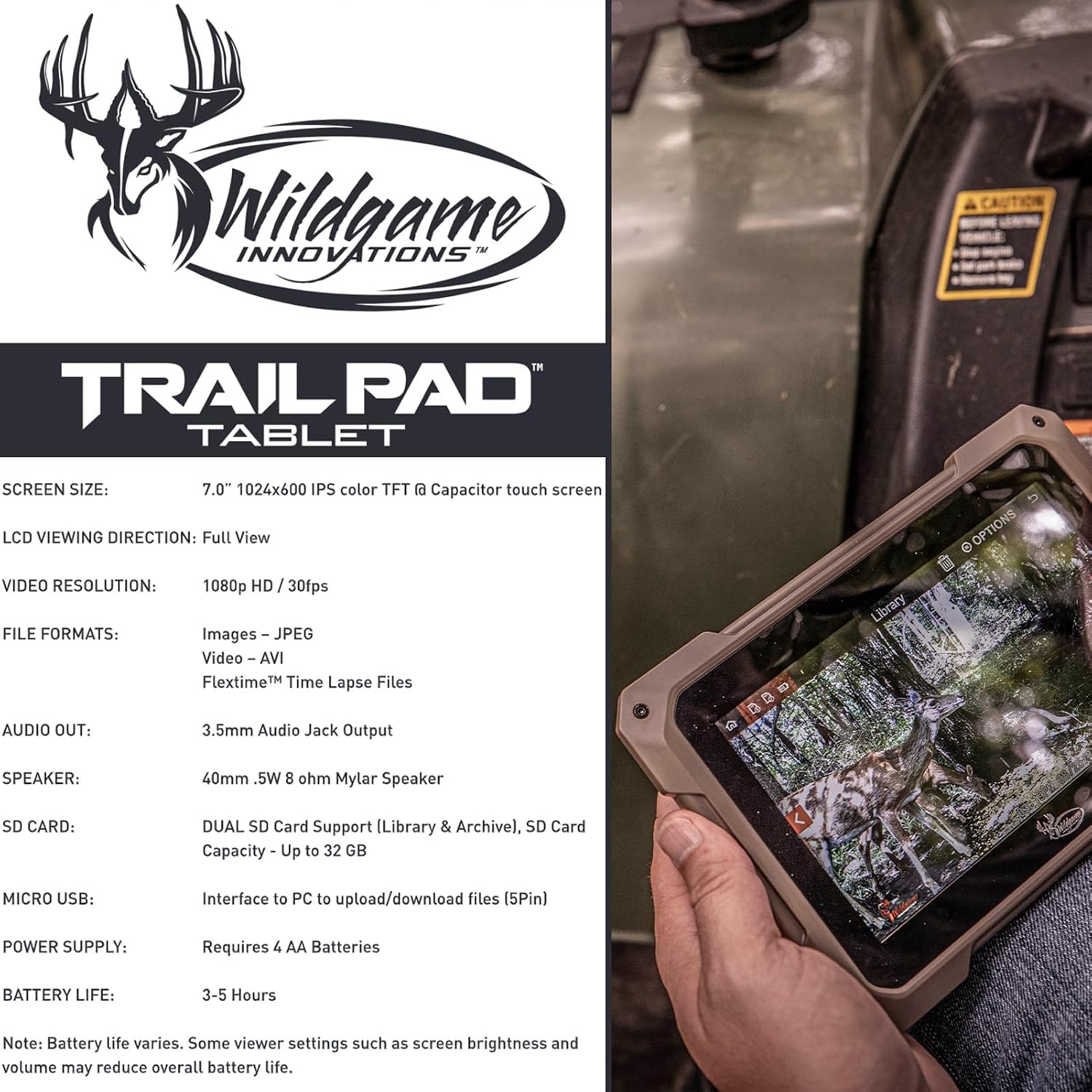 Wild Game Innovations VU70 Trail Tablet Dual Sd Card Viewer