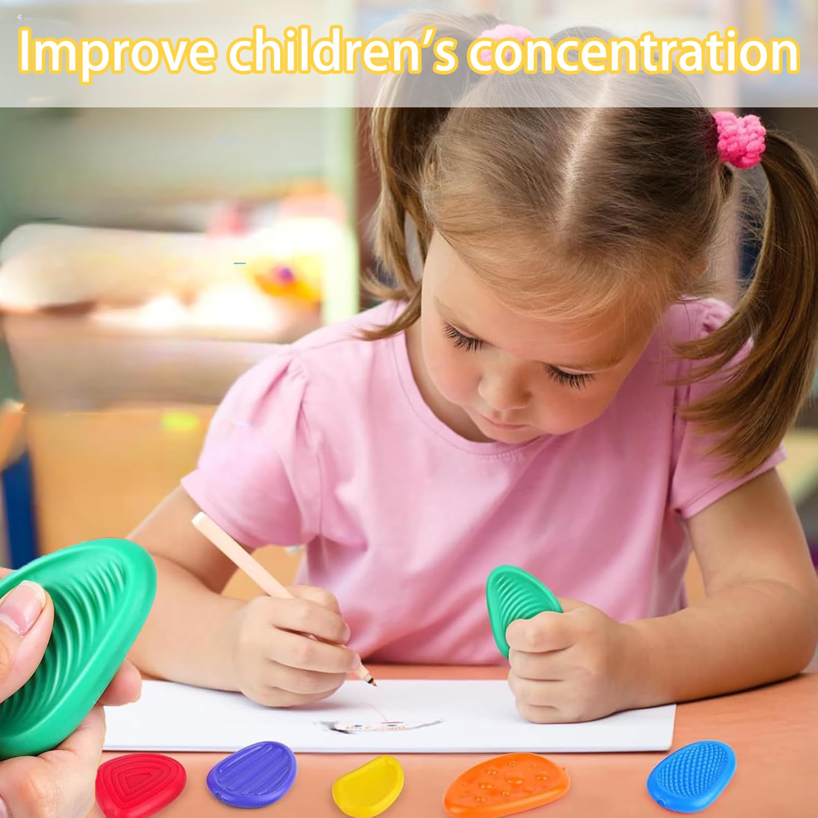 12 Piece Set Textured Worry Stone, Sensory Fidget Toys, Sensory Stones ...