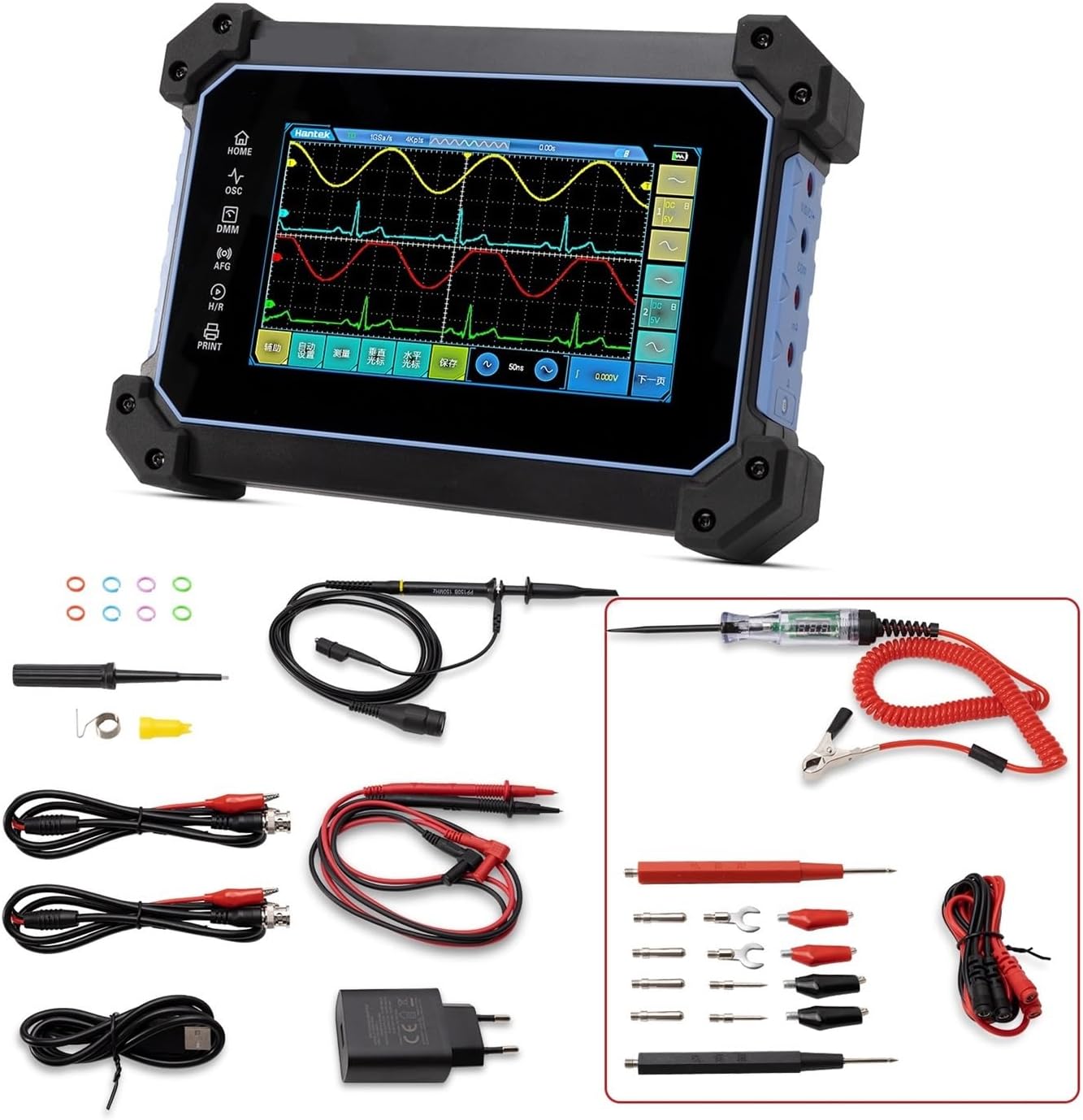 JELMIX Lab Oscilloscopes Touch Screen Digital Oscilloscope 2 Channels ...