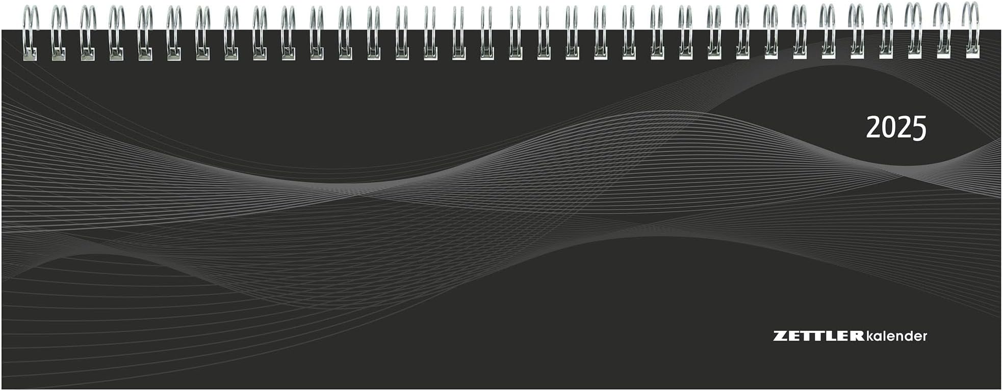 Zettler - Tisch-Querkalender 2025 schwarz, 29,7x10,5cm, Bürokalender ...