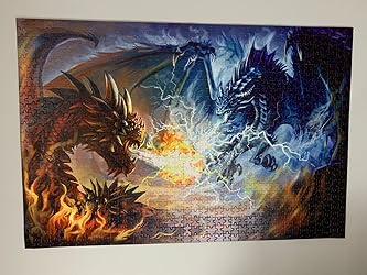 Amazon.com: Puzzles for Adults 1000 Piece Jigsaw Puzzles Fire Dragon ...