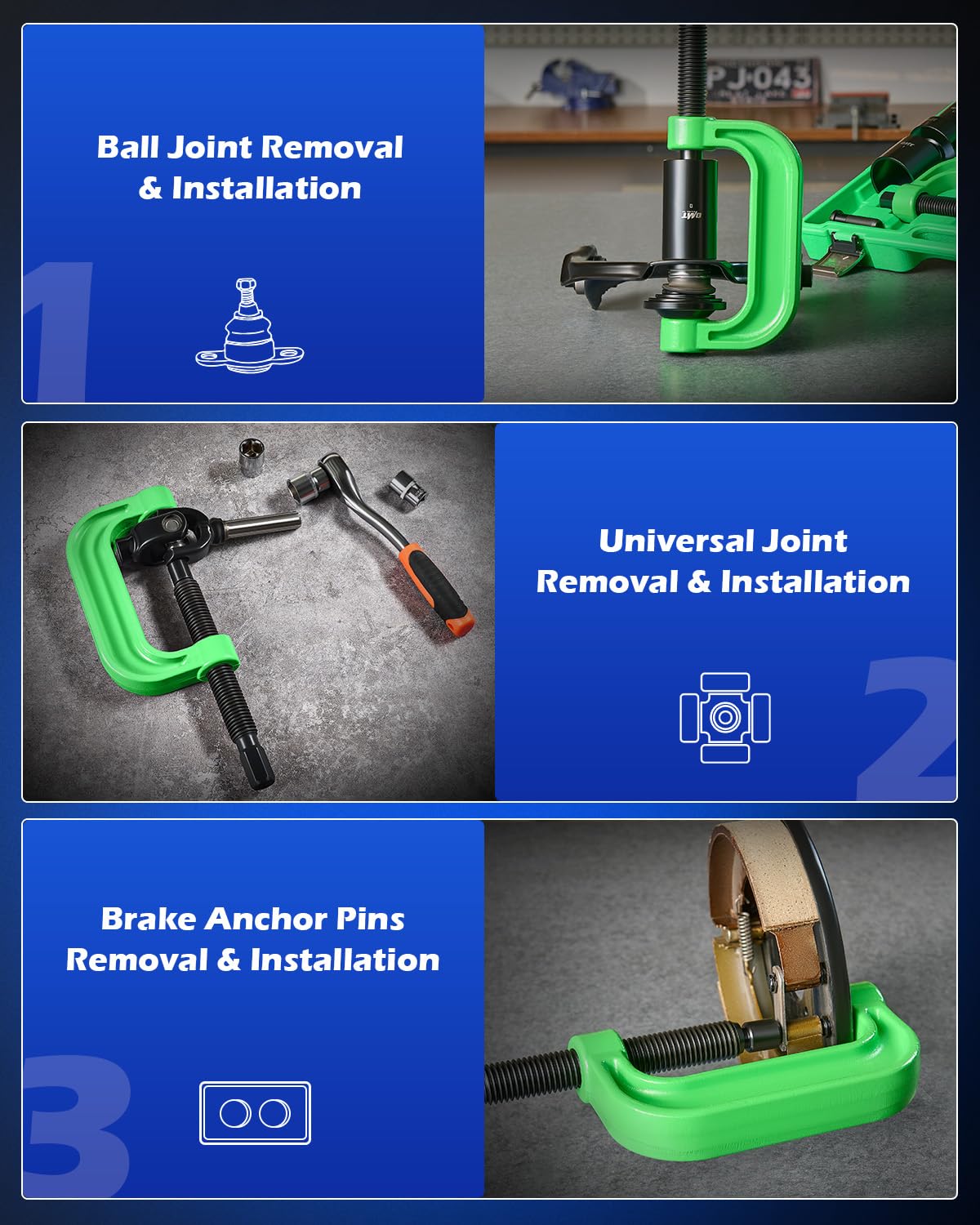 Snapklik.com : Orion Motor Tech Master Ball Joint Press Kit, Ball Joint ...