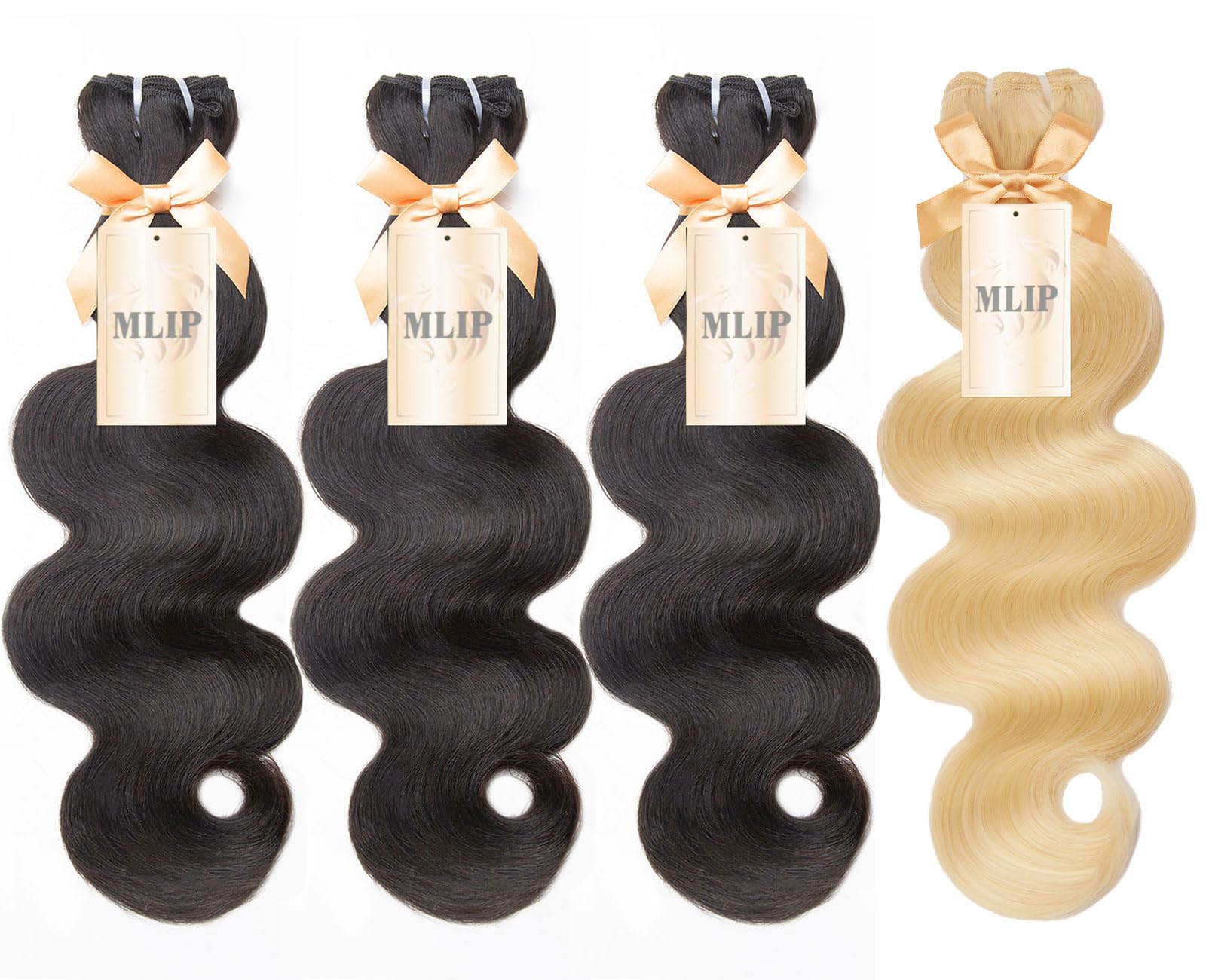 Amazon.com : mlip (16 18 20 Inches Natural black Bundles）and (18 Inches ...