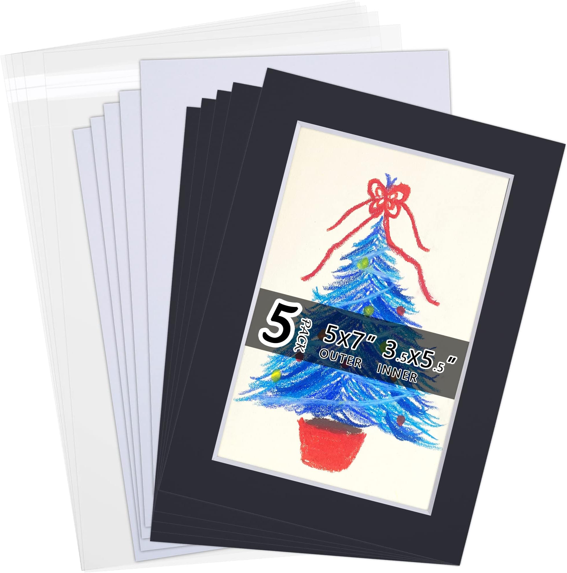 Amazon.com - 12 Sets White Picture Mat Set, 5 x 7 Inch, 8 x 10 Inch, 11 ...