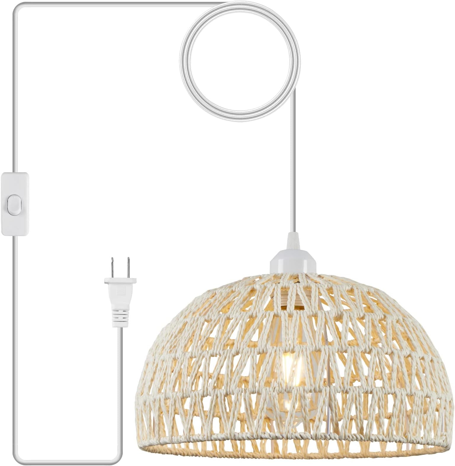 HomeConcept 2 Light Swag Plug-in Pendant 16" w Granite Gray with ...