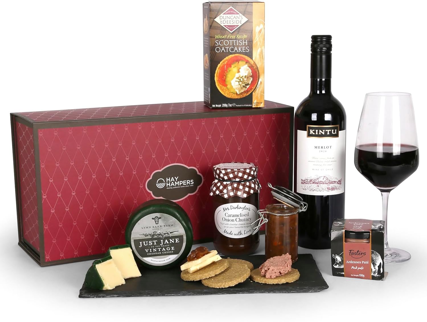 Cheese and Wine Hamper - Red Wine and Cheese Hamper Merlot, Cheddar ...