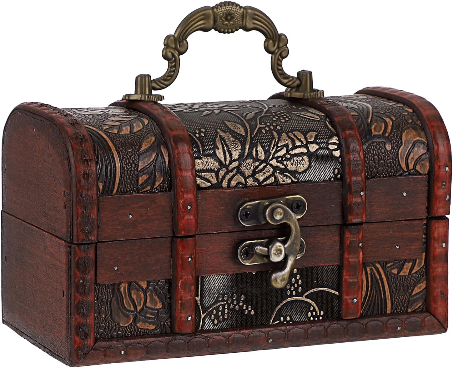 Amazon.com: Sewroro Small Wooden Treasure Chest Boxes Retro Treasure ...