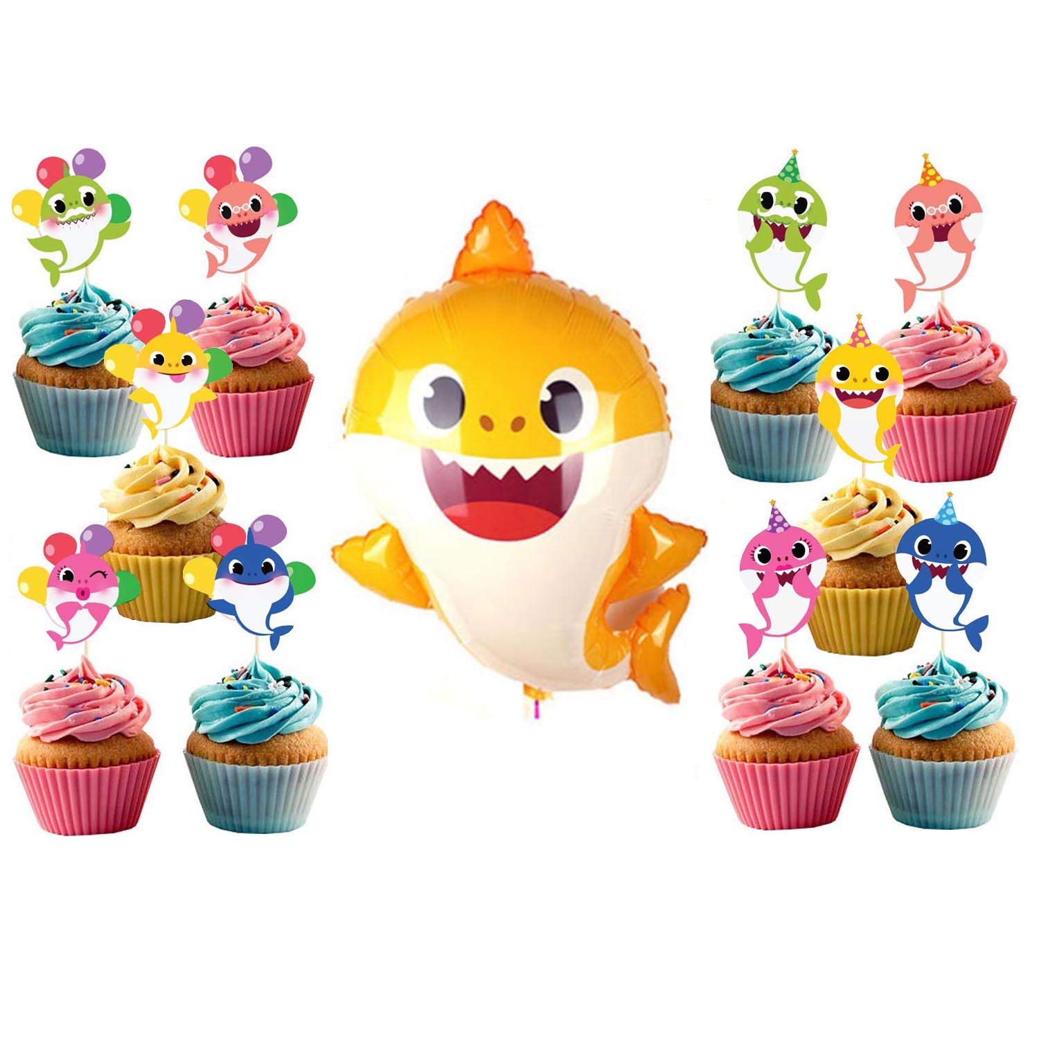 Pinkfong Baby Shark Helium Balloon 24 Inch 10 Pieces Baby | Desertcart GB