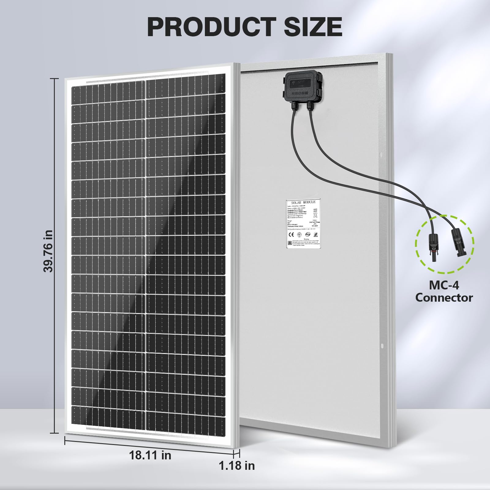 Snapklik.com : WERCHTAY 100 Watt Solar Panel, 12 BB Monocrystalline ...