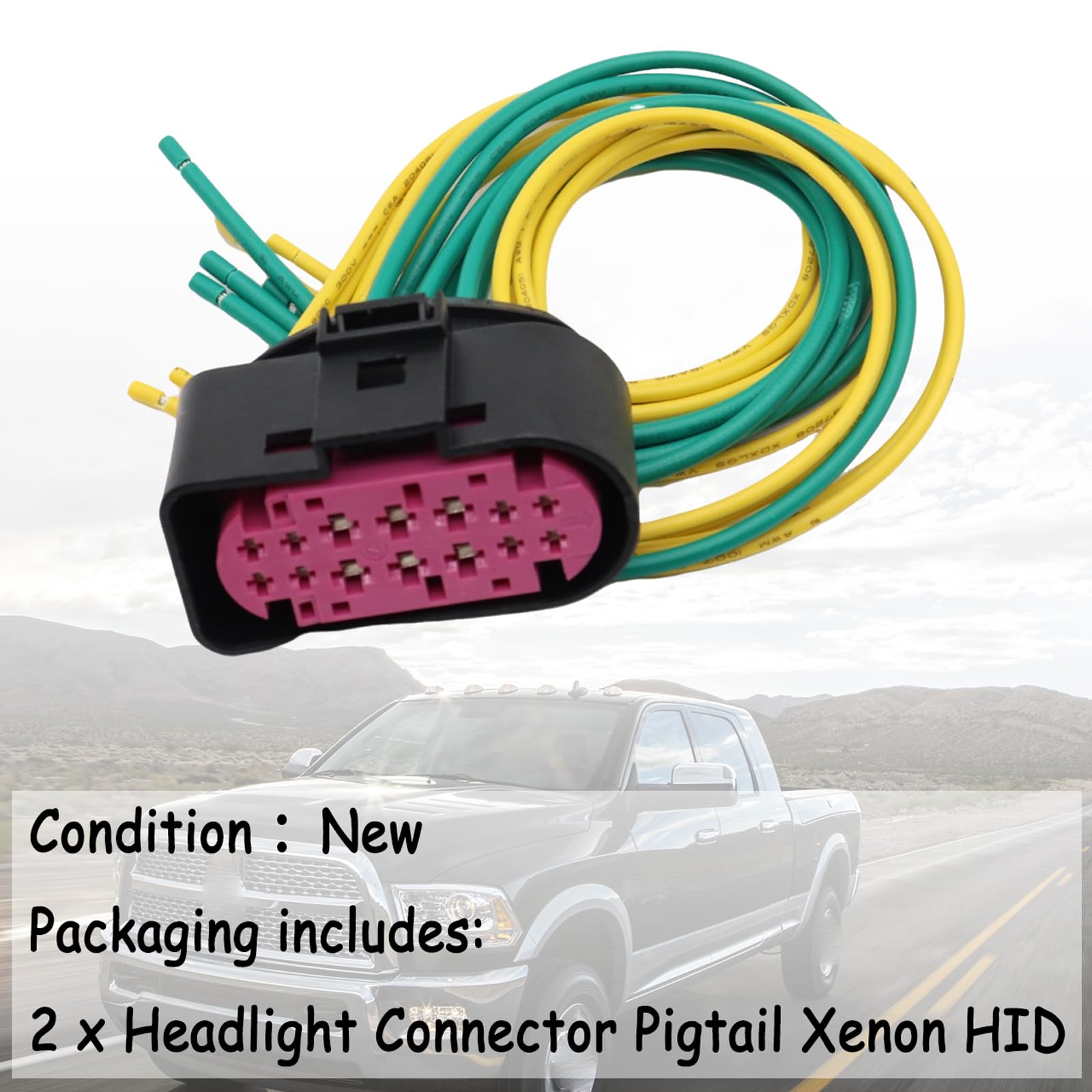 Snapklik.com : Headlight Connector Pigtail Xenon HID Compatible