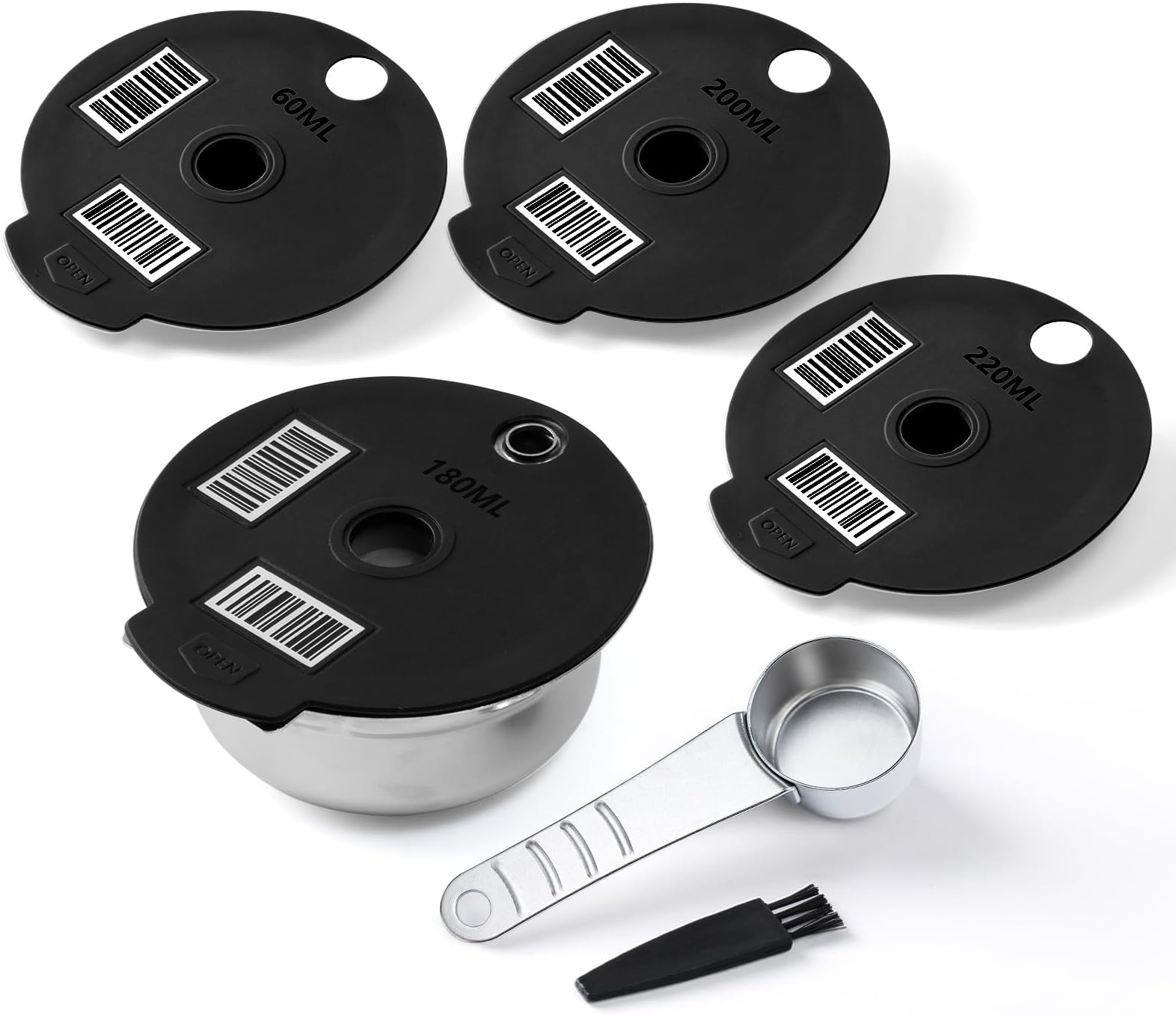 FOVNOT Capsules de café rechargeables 60 ml/180 ml réutilisables pour ...