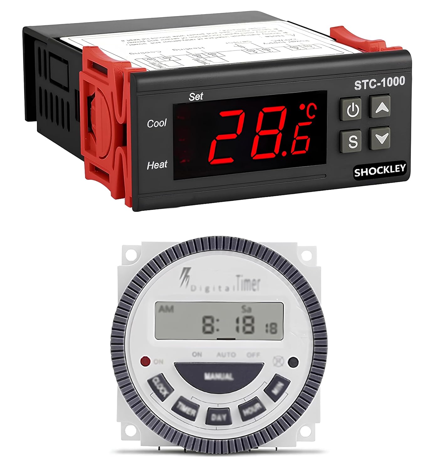 Shockley Digital Temperature Controller Thermostat incubator 10A Heating Cooling STC-1000 220V ...