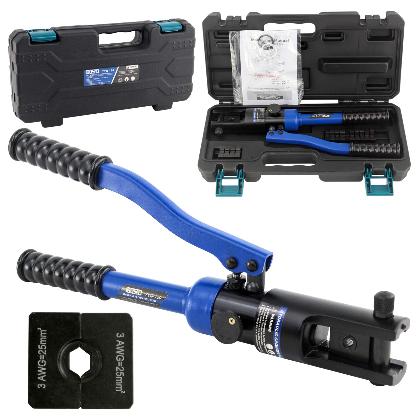 Buy IBOSAD Hydraulic Crimping Tool 6 AWG-250 MCM Cable Lug Crimper ...