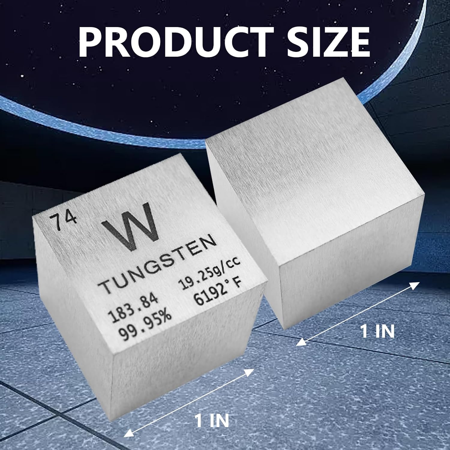 STPCTOU Cubo de tungsteno de metal puro de alta densidad, cubo grabado ...