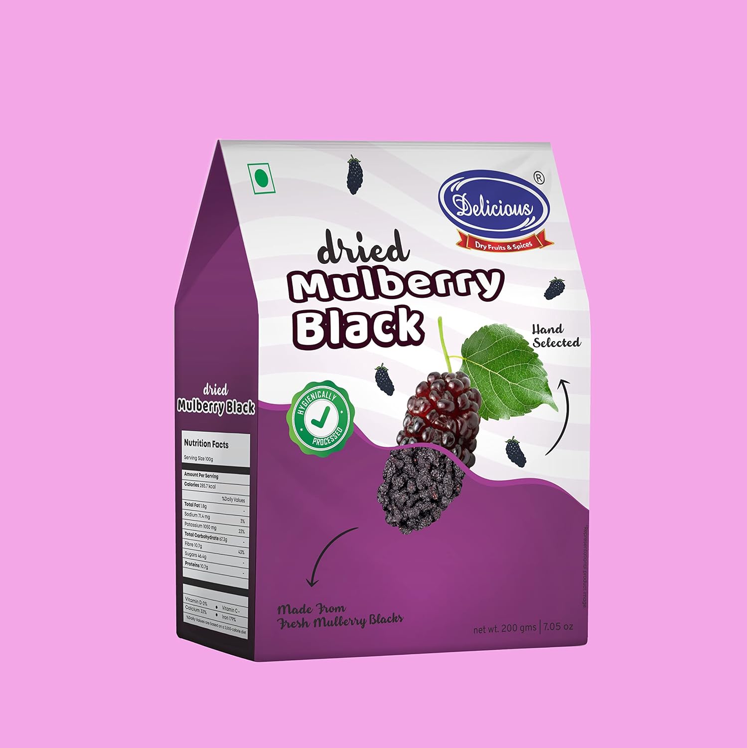 Delicious Dried Mulberry Black 200G - 100% Natural Black Mulberry ...