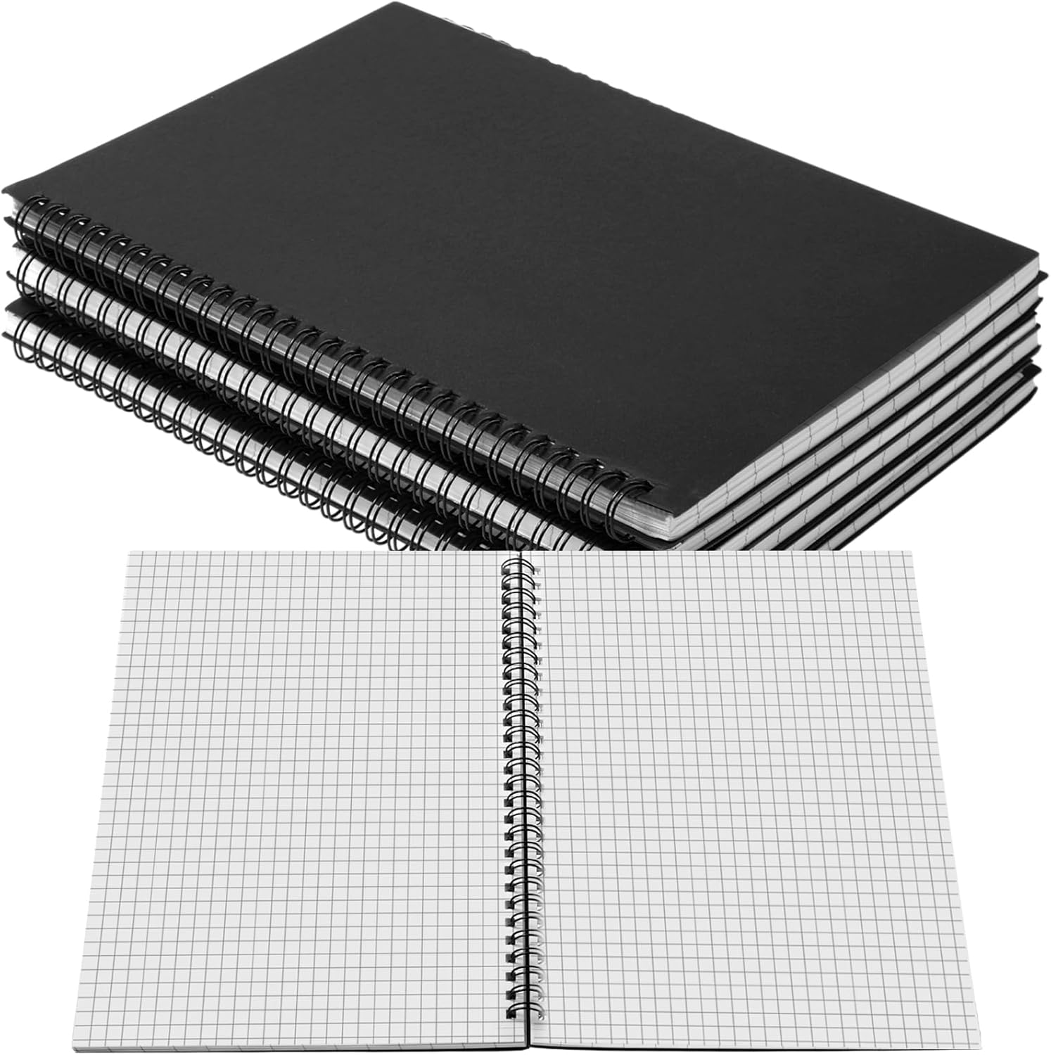 Amazon.com : Resurhang 6 Pack Graph Paper Spiral Notebooks 7.3" x 10 ...