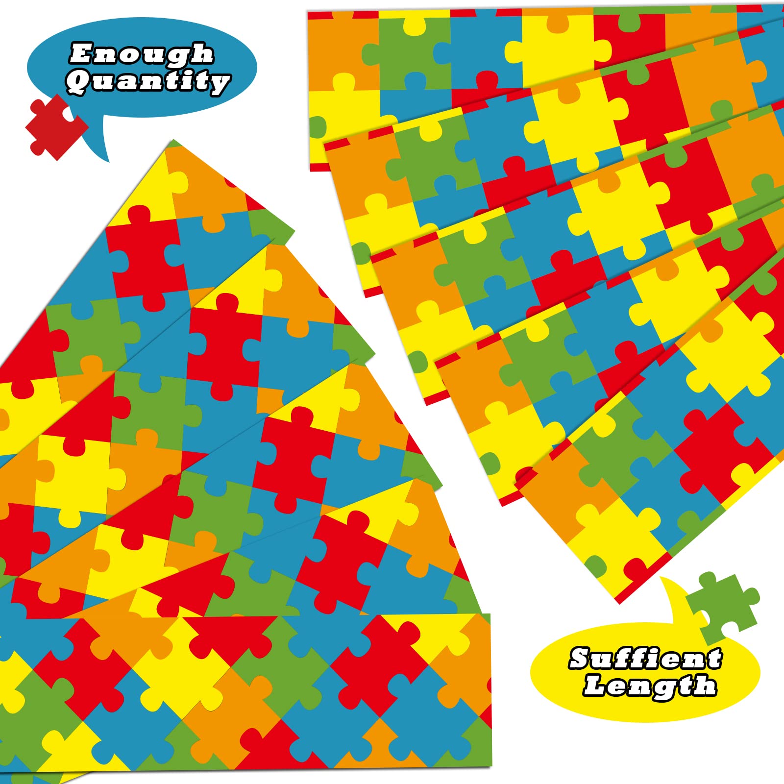 Snapklik.com : 69ft Puzzle Bulletin Board Border Stickers Puzzle Pieces ...