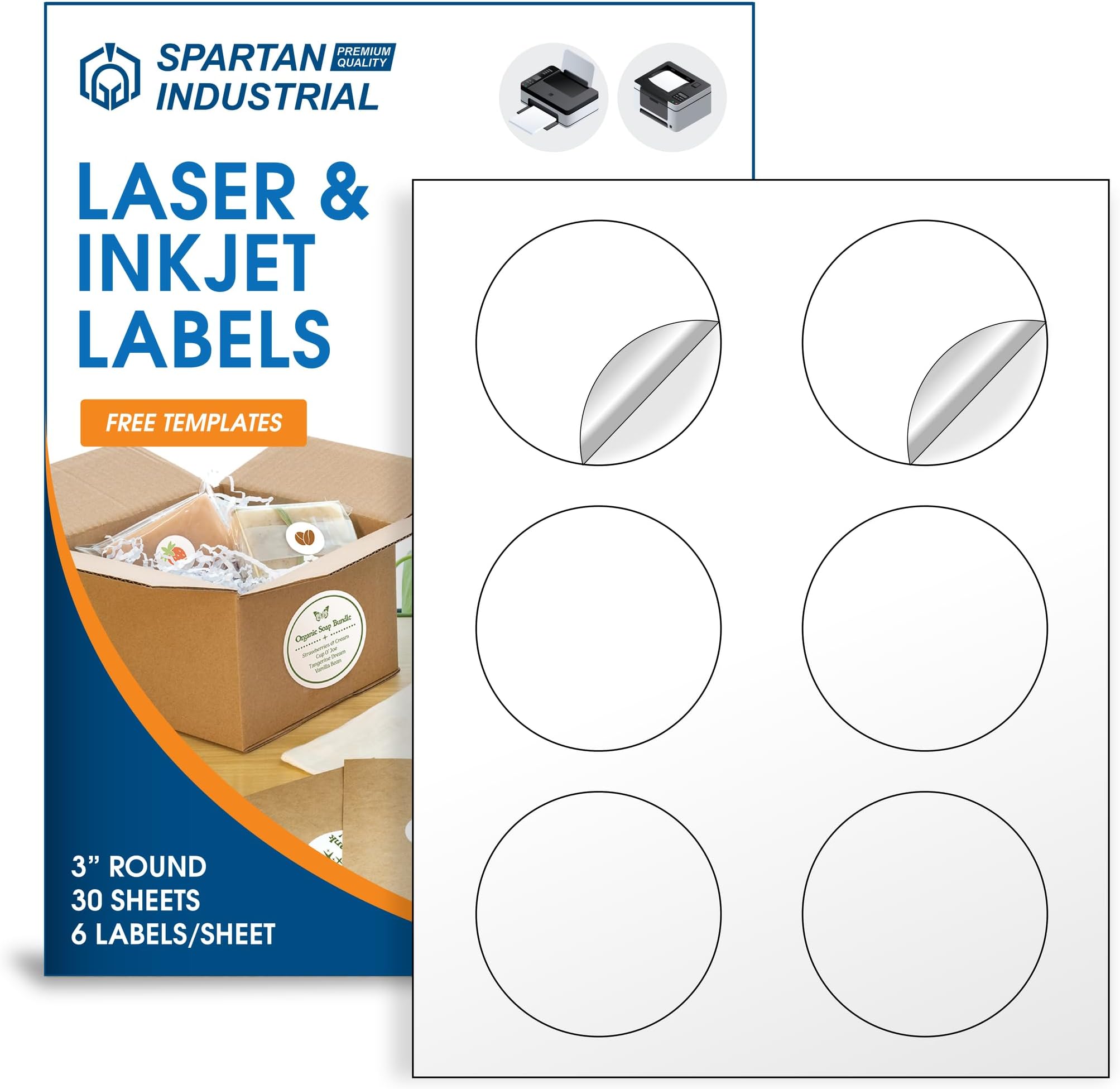 Amazon.com: Nicbuy 3 inch Printable Glossy White Circle Labels 120 Pcs ...