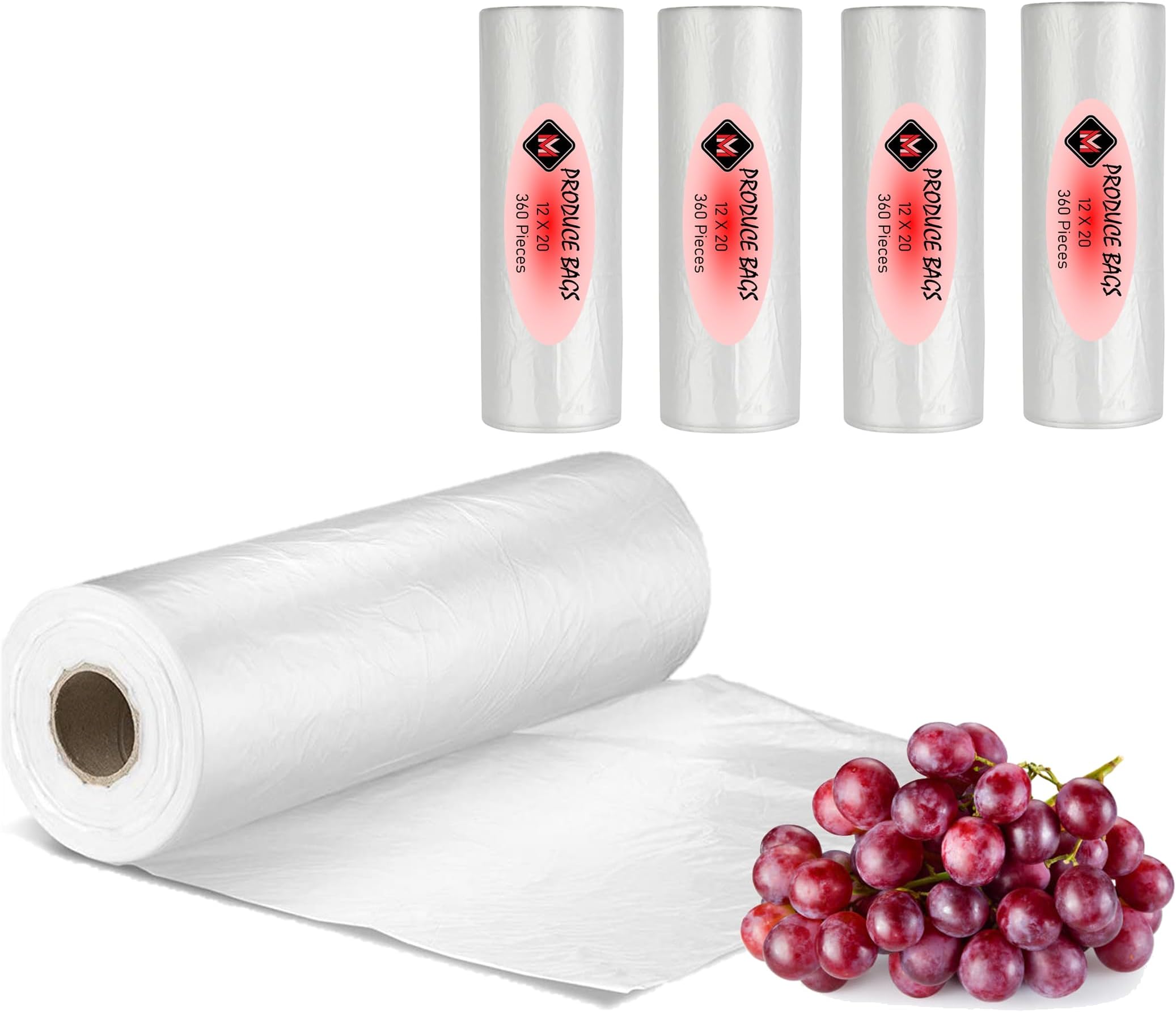 Amazon.com: 12" X 16" Plastic Produce Bag on a Roll, Bread and Grocery ...