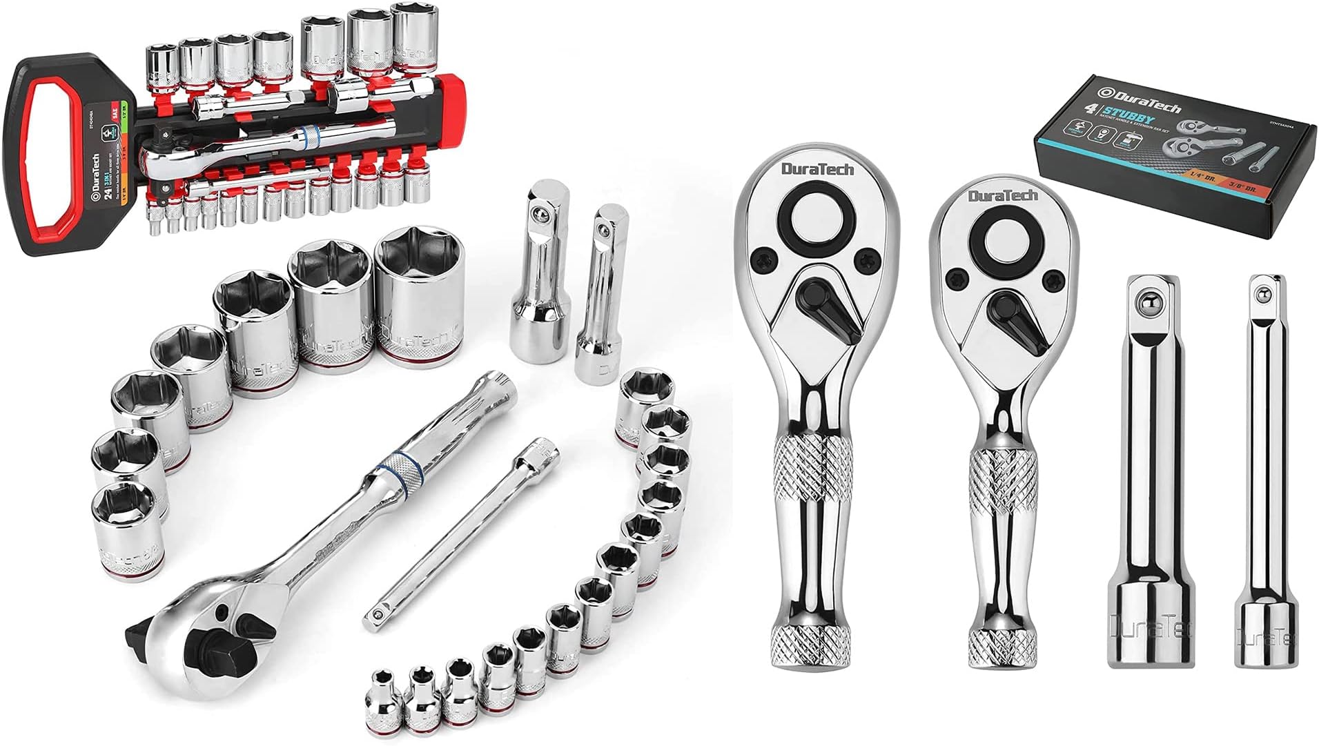 Amazon.com: DURATECH Stubby Ratchet Set 24-Piece Socket Wrench Set SAE ...