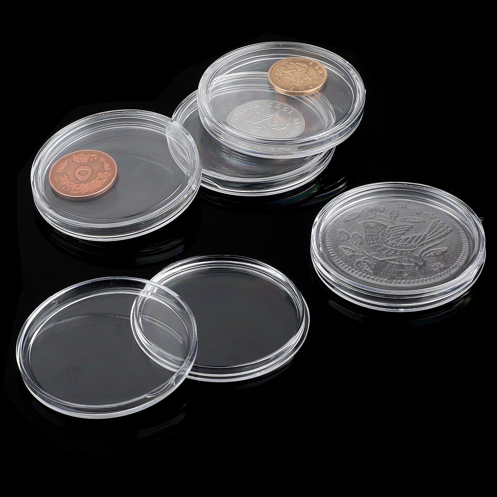 Amazon.com : 20 Pcs Coin Capsules 40mm Coin Protectors Case Coin ...