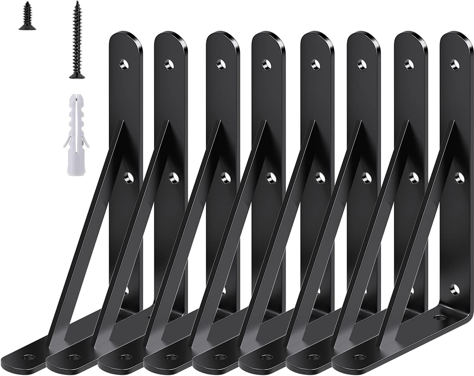 Amazon.com: 10 Inch Shelf Brackets, Heavy Duty Black Metal L Bracket ...