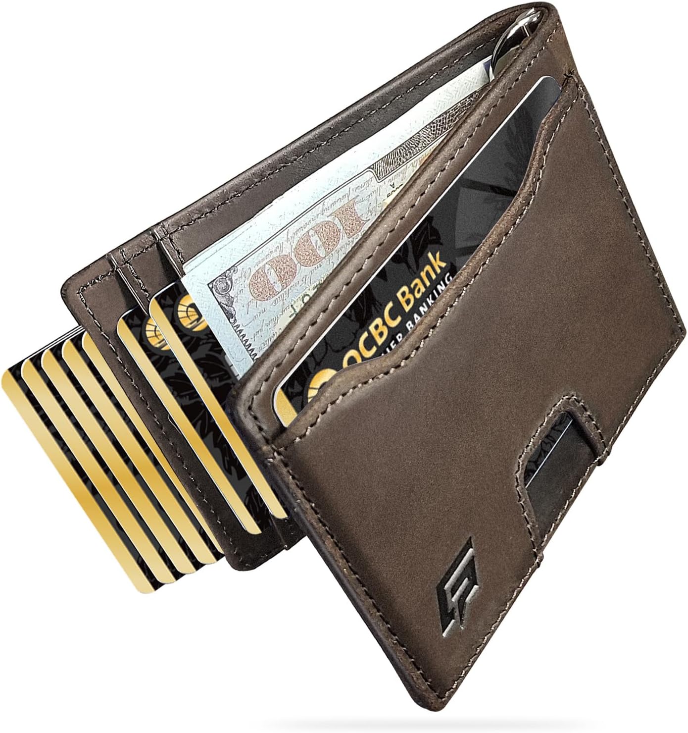 Amazon.com: ECOZATU Slim Minimalist Wallet for Men- Money Clip Wallet ...