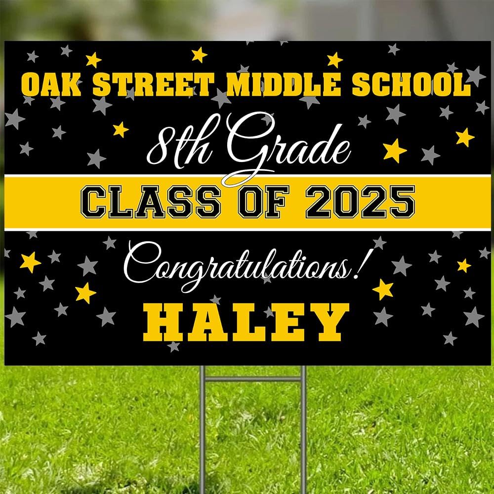 Amazon.com : 8th Grade Graduation Class Of 2025 Sign, Middle School ...
