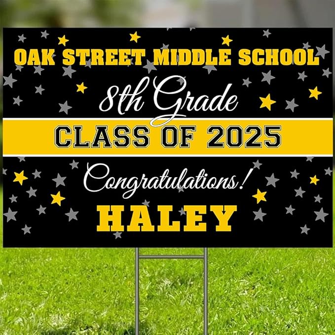 Amazon.com : 8th Grade Graduation Class Of 2025 Sign, Middle School ...