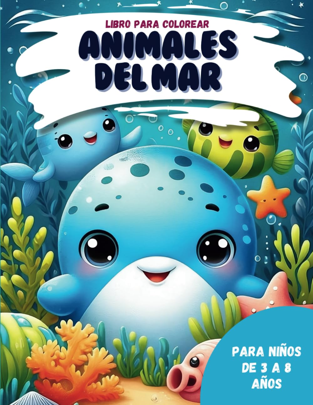 Buy Libro Para Colorear Del Mar: Animales Marinos y Submarinos. Libro ...